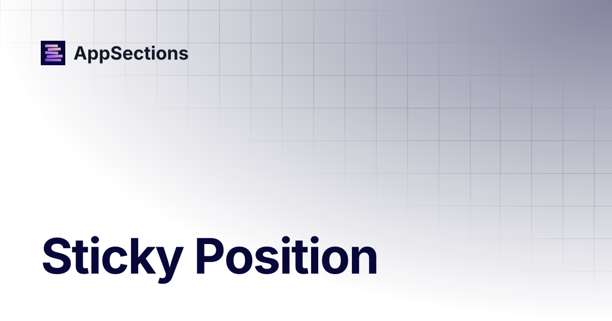 Sticky Position | AppSections