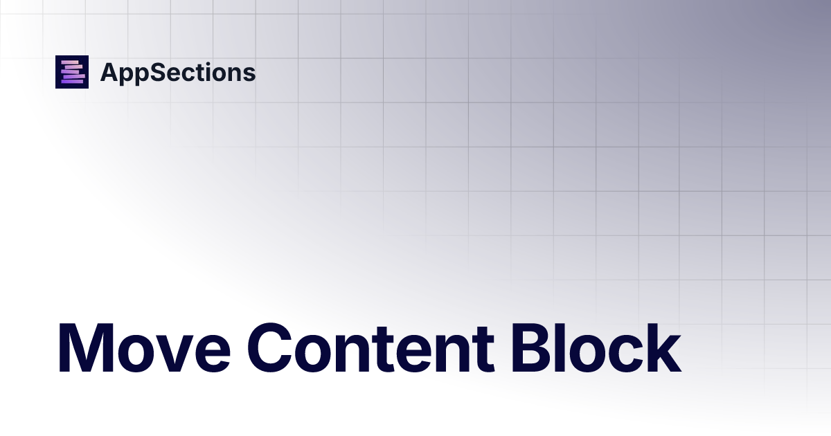 Move Content Block | AppSections