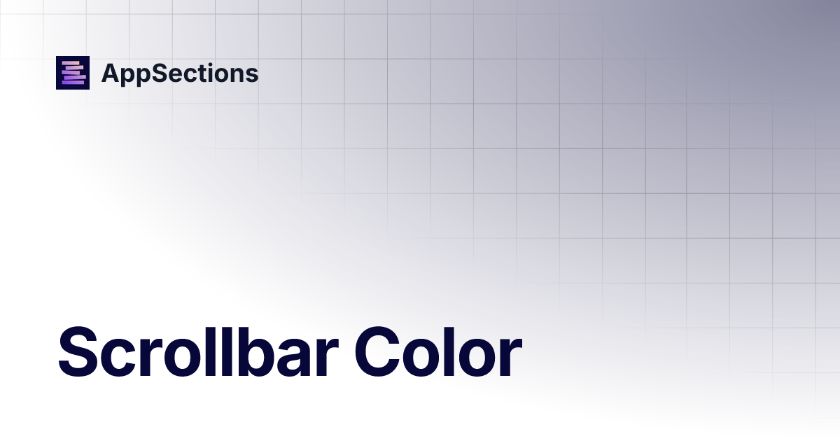 Scrollbar Color | AppSections