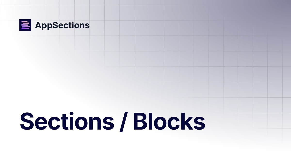 Sections / Blocks | AppSections