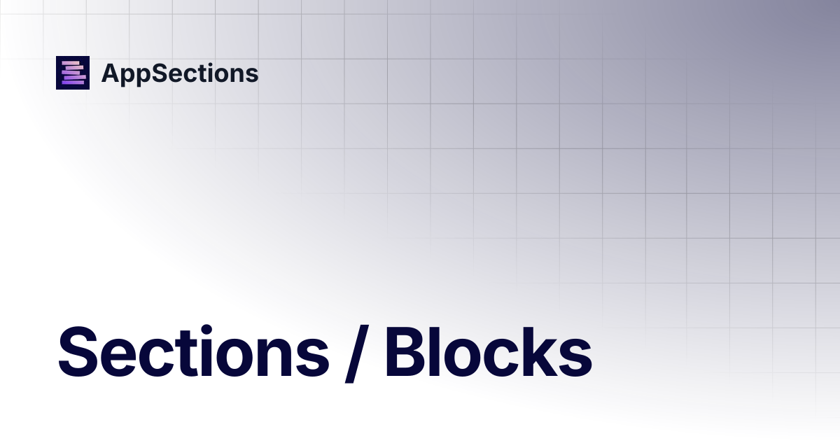 Sections / Blocks | AppSections